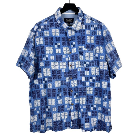 Nat Nast | Shirts | Nat Nast Xl Mens Silk Cotton Button Down Shirt Camp ...